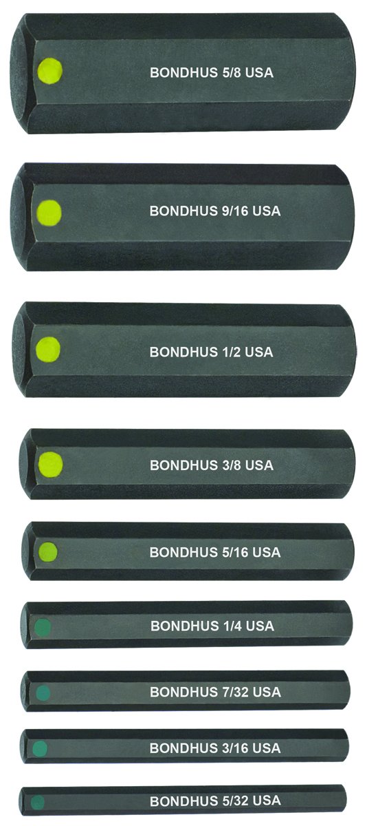 Bondhus 43299 9pc Prohold Inhex Sockets & Bits Set Imperial 5/32"-5/8 ...