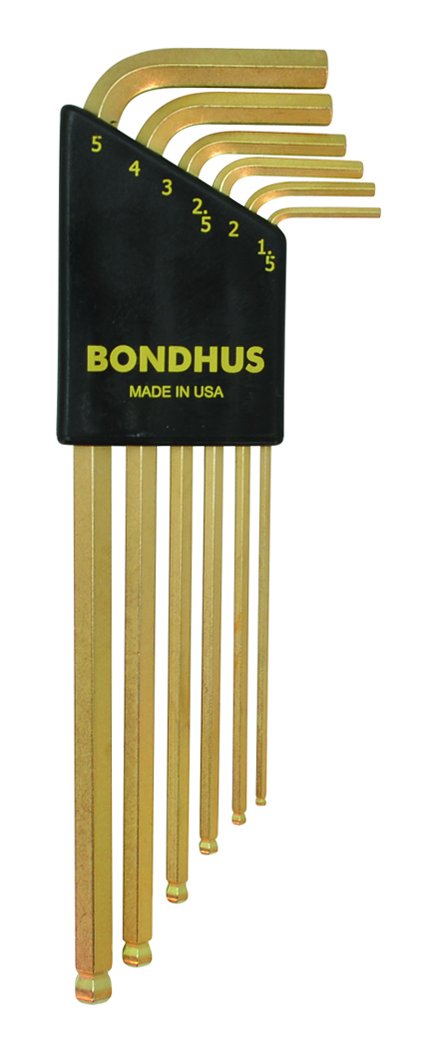 Bondhus 38046 6pc Ball End Hex Key L-Wrench Set Metric 1.5mm-5mm Long ...