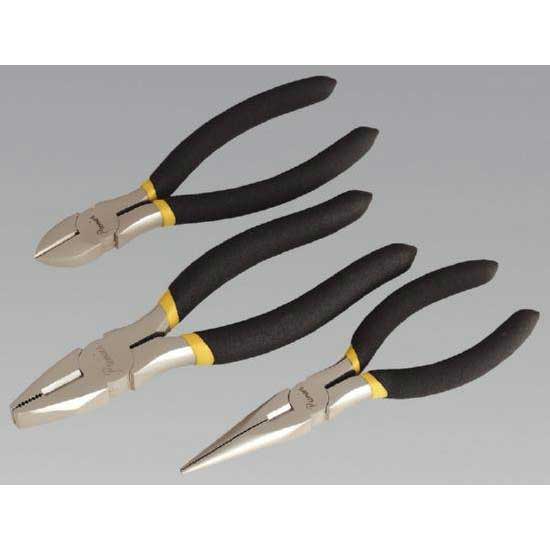 Sealey AK930 - Needle Nose Pliers Set 3pc 280mm Ni-Fe Finish | UKtools