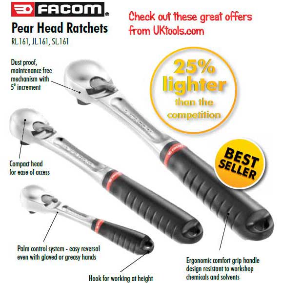 Facom RL.161PB Pear Head Ratchet 1/4"Drive NEW | UKtools